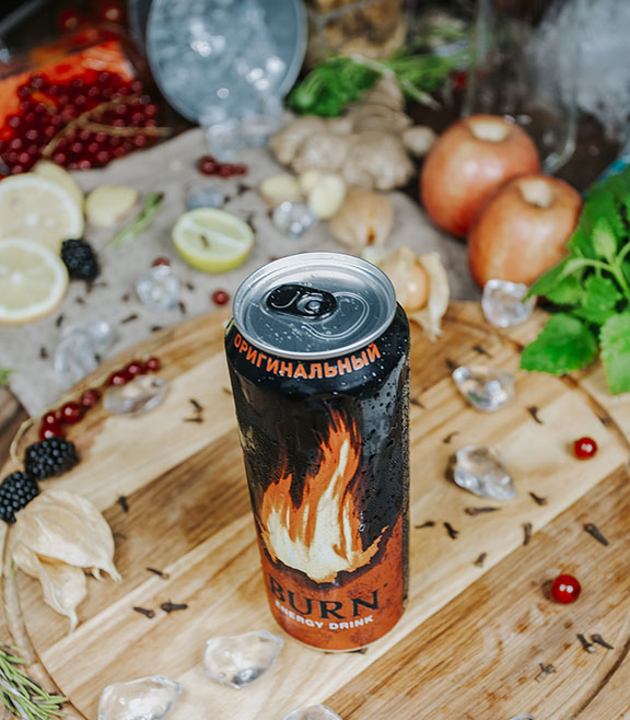 Burn (0,449 мл.) Напиток энергетический с доставкой в Москве | ЗА ОБЕ ЩËКИ